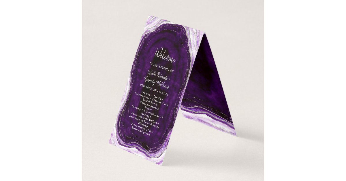 Amethyst Purple & Silver Wedding Ceremony Program | Zazzle