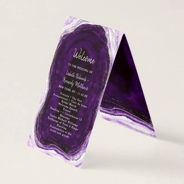 Amethyst Purple & Silver Wedding Ceremony Program | Zazzle