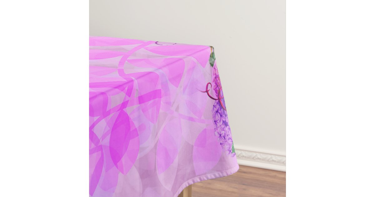 Amethyst Raspberry Floral Wedding Tablecloth | Zazzle