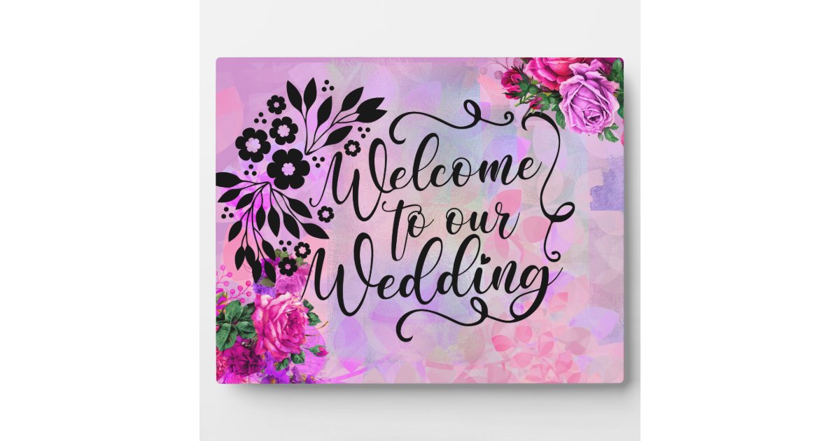 Amethyst Raspberry Wedding Plaque | Zazzle