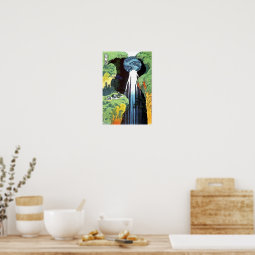 Amida Waterfall, Hokusai Japanese Fine Art Poster | Zazzle