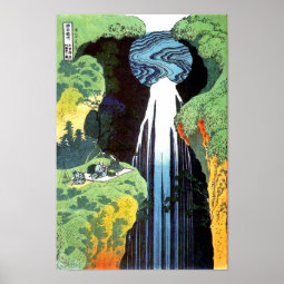Amida Waterfall, Hokusai Japanese Fine Art Poster | Zazzle