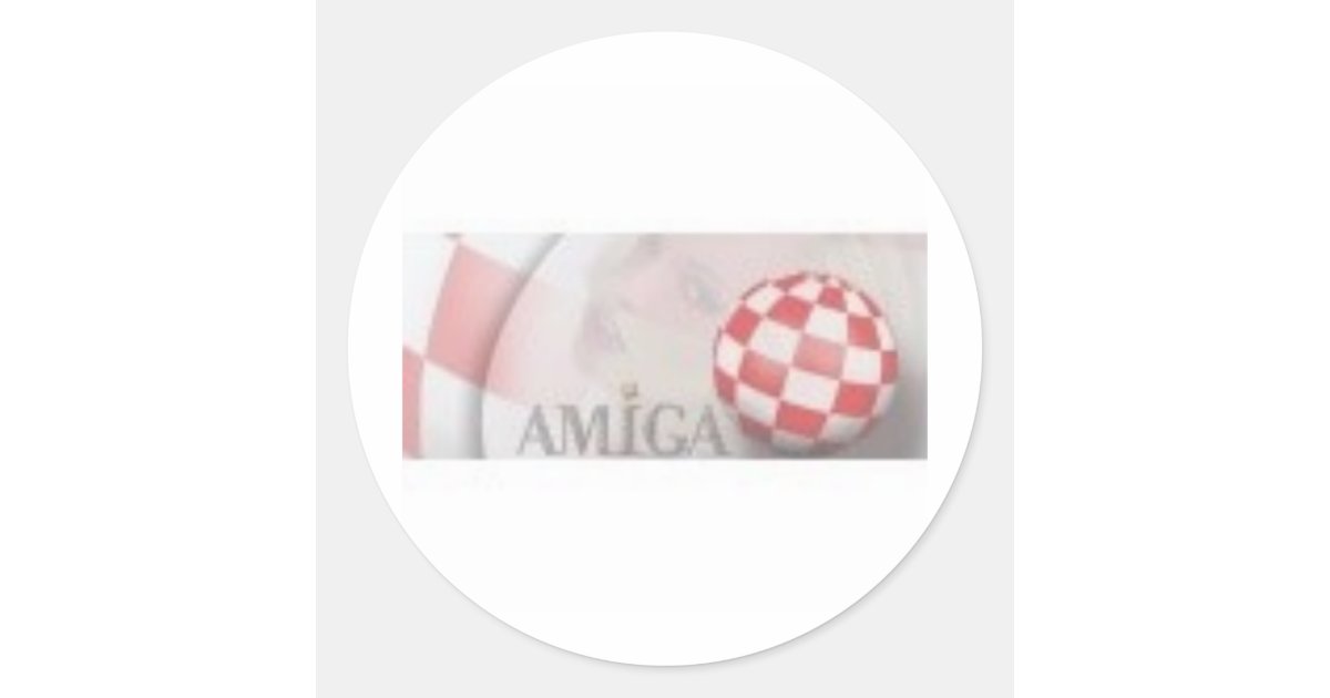 amiga retro classic round sticker | Zazzle