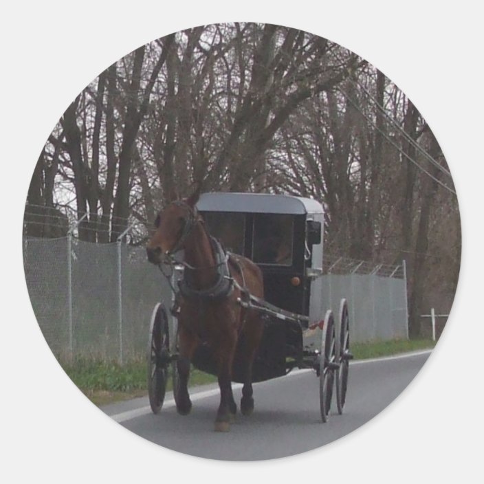 Amish Buggy Sticker | Zazzle.com