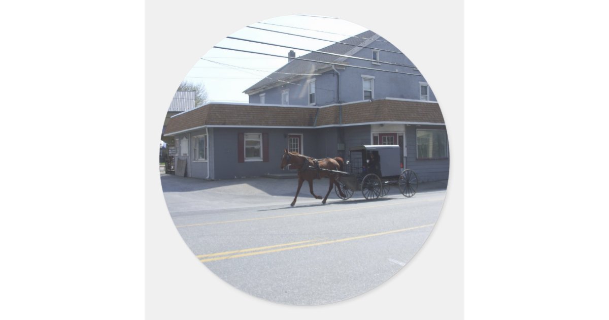 Amish Community Classic Round Sticker | Zazzle