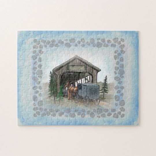 Amish Covered Bridge Jigsaw Puzzle | Zazzle.com