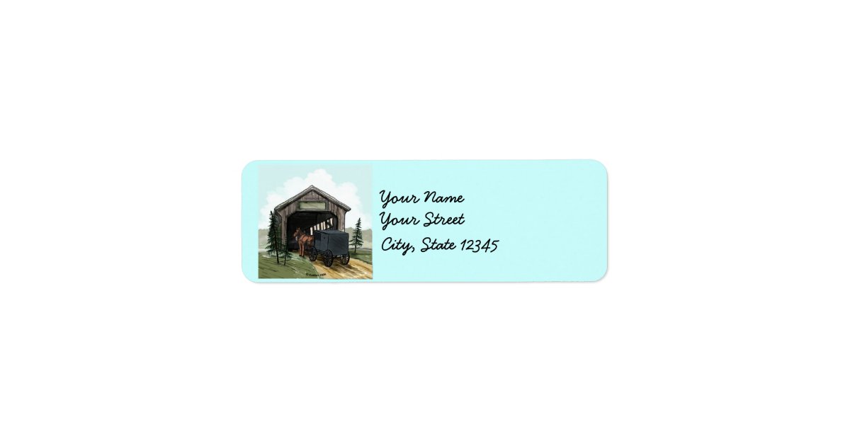 Amish Covered Bridge Label | Zazzle