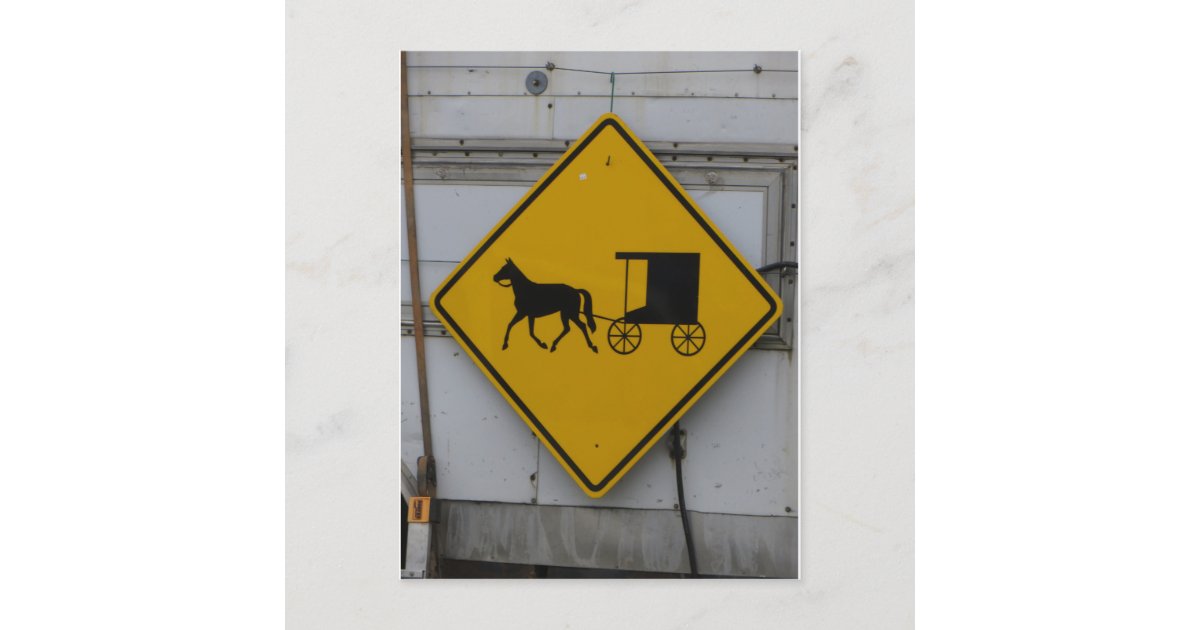 Amish Crossing Sign Postcard | Zazzle