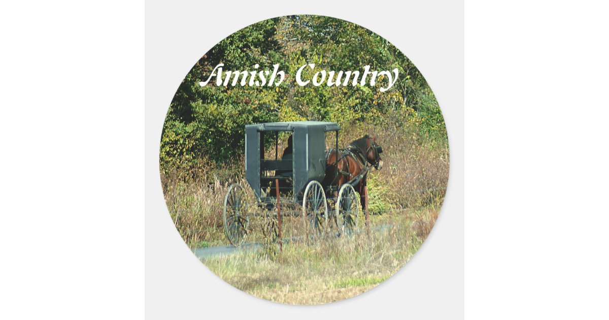Amish Horse & Buggy Sticker | Zazzle