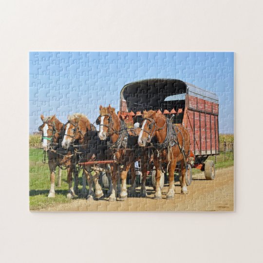 Amish Team of Four Jigsaw Puzzle | Zazzle.com