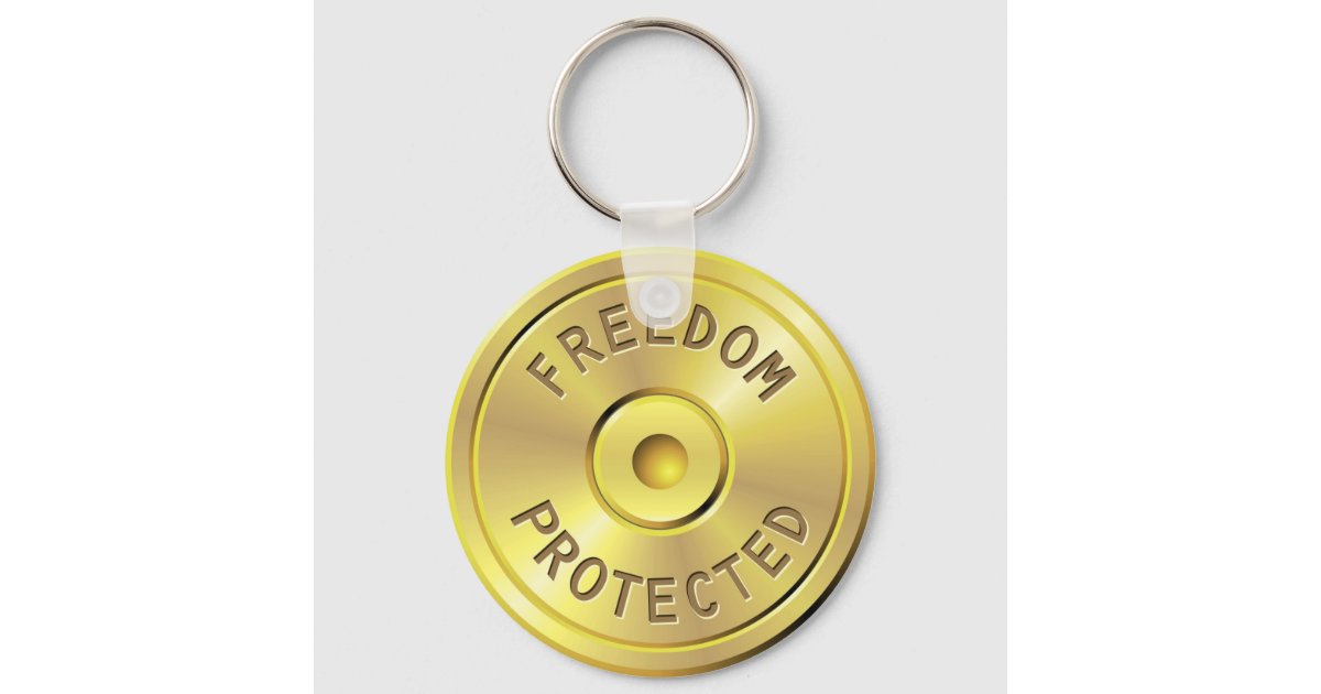 Ammo cartridge from a fired bullet, freedom keychain | Zazzle