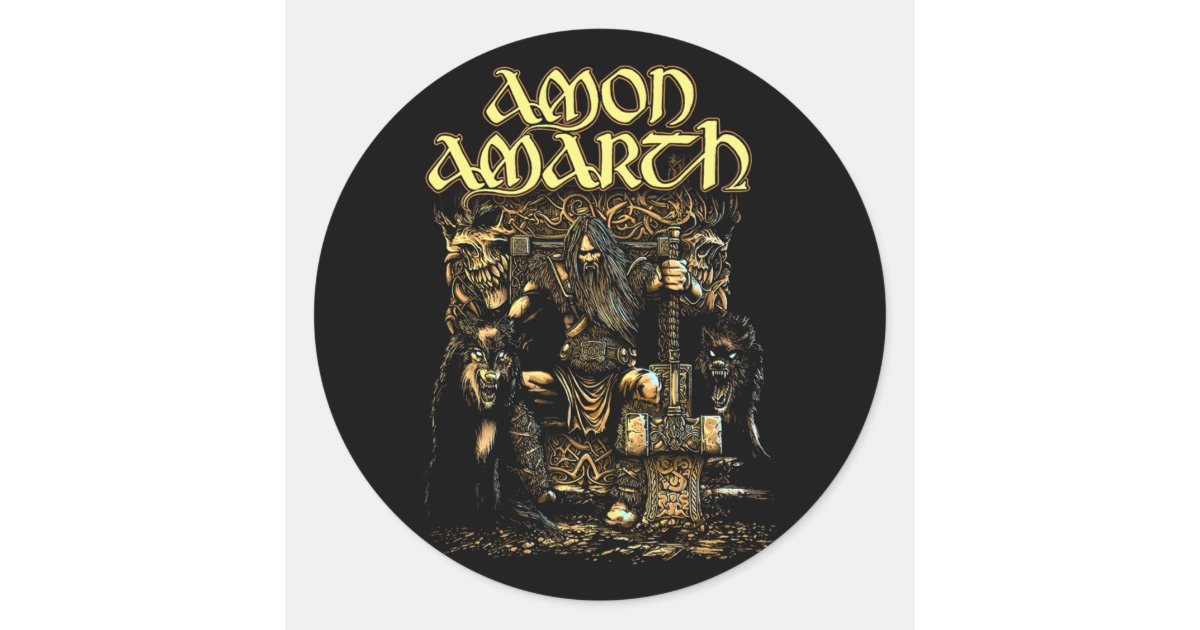 Amon Amarth Thor Band Logo Official Classic Round Sticker | Zazzle