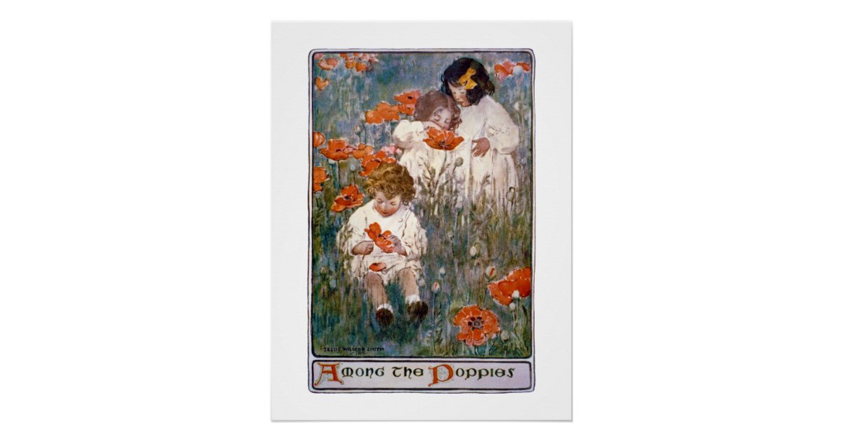 Among the Poppies, Jessie Willcox Smith Poster | Zazzle