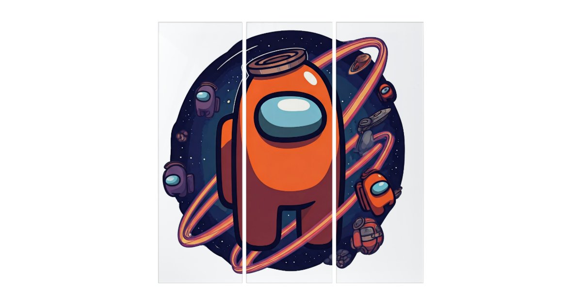 amongus fanart game crewmate space cute triptych | Zazzle