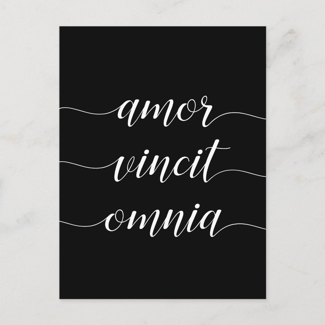 Amor vincit omnia postcard | Zazzle