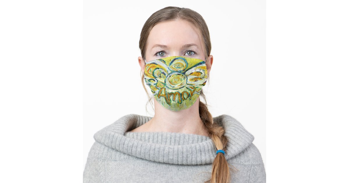 Amor Yellow Guardian Angel Art Custom Face Masks | Zazzle