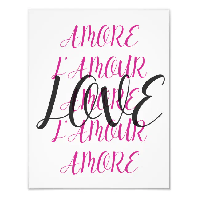 Amore L’Amour Love Printable Trendy Poster Artwork | Zazzle