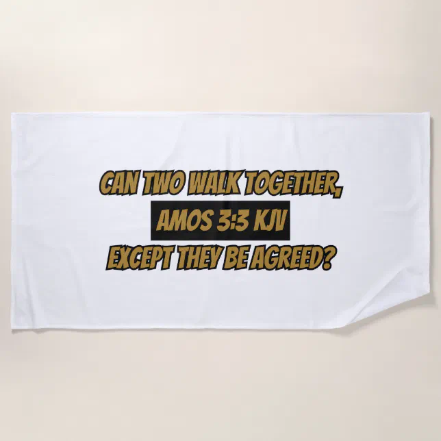 Amos 3:3 KJV Bible Verse Scripture Beach Towel | Zazzle