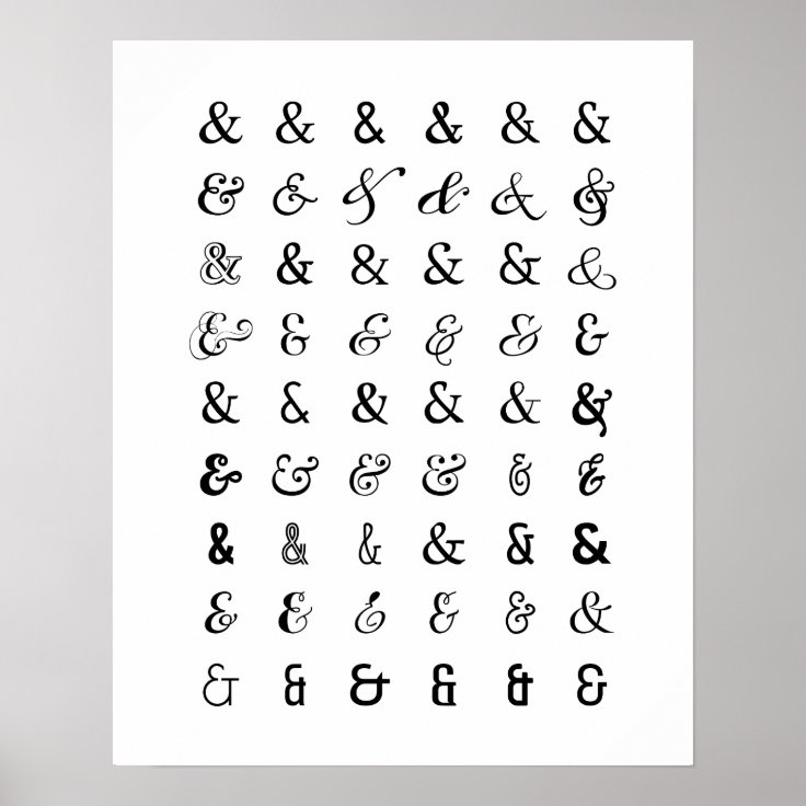 Ampersand signs, and sign poster | Zazzle