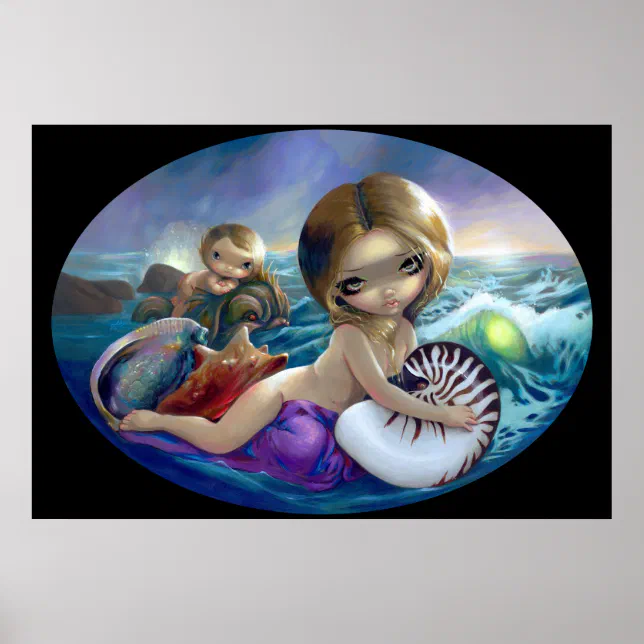 Amphitrite ART PRINT mermaid sea goddess lowbrow | Zazzle