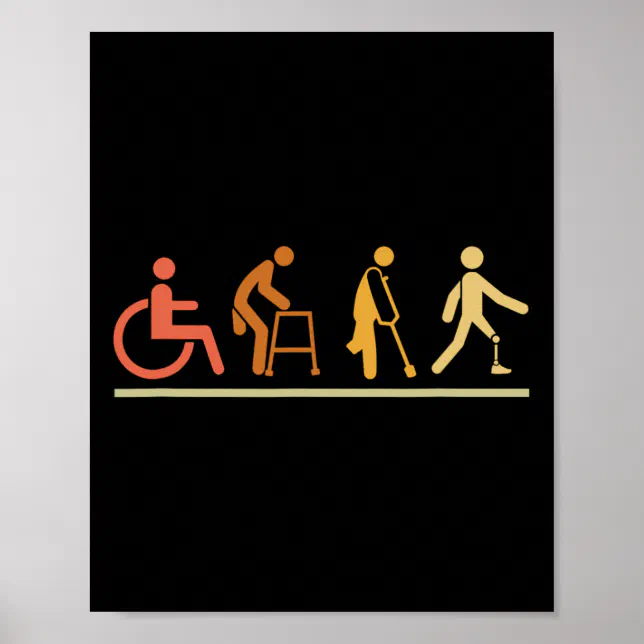 Amputee Leg Disabilities Evolution Prosthetic Leg Poster | Zazzle