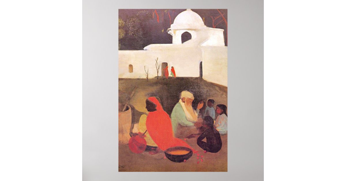 Amrita Sher-Gil - Ancient Storyteller, fine art Poster | Zazzle