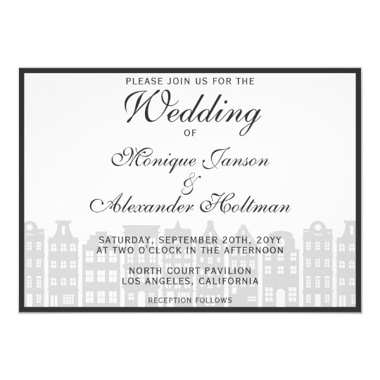 Amsterdam Canal Houses Dutch Wedding Invitation | Zazzle.com