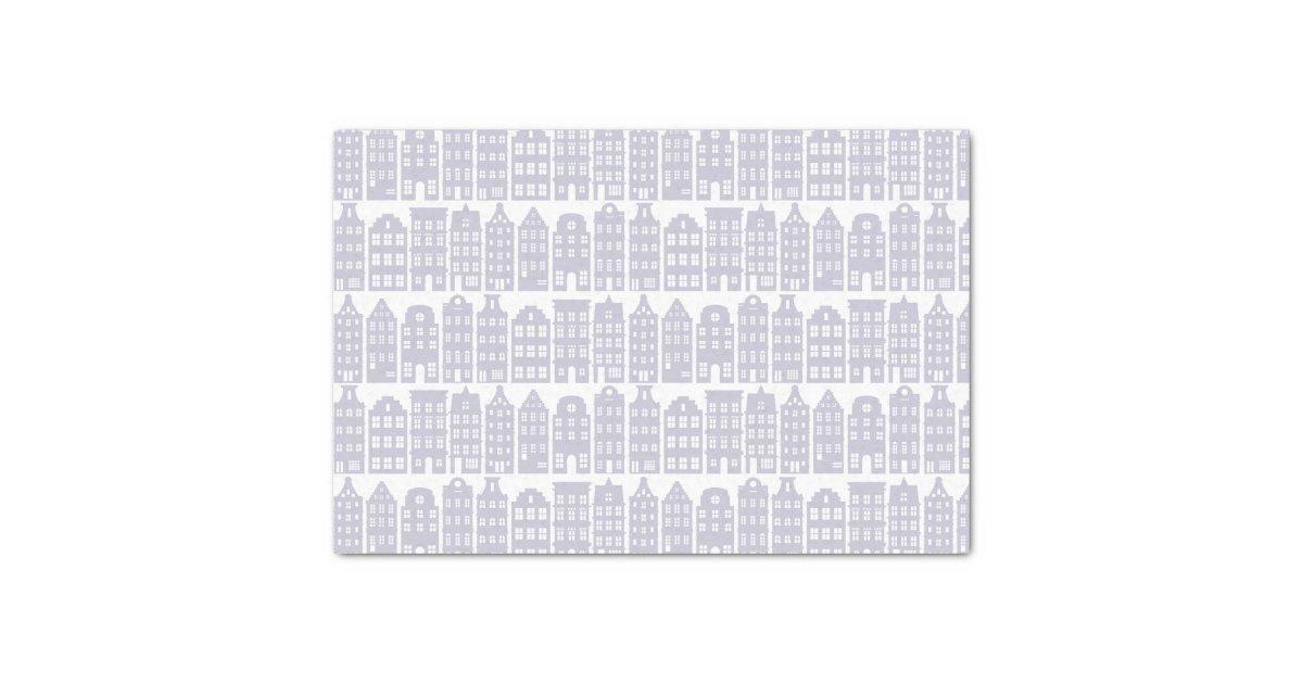 Amsterdam Canal Row Houses Light Blue Pattern Tissue Paper | Zazzle