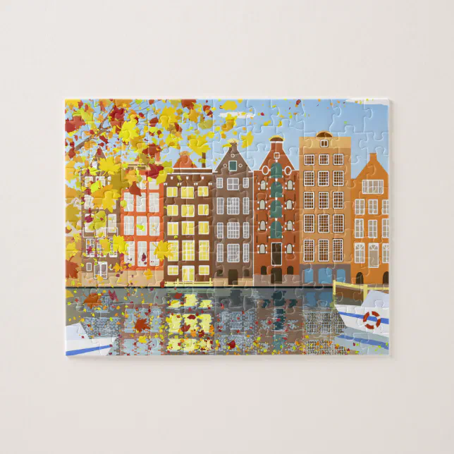 Amsterdam City Autumn Puzzle with Gift Box | Zazzle