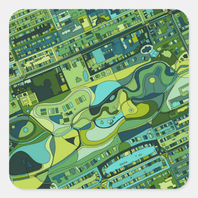 Amsterdam City Structure Map Square Sticker | Zazzle