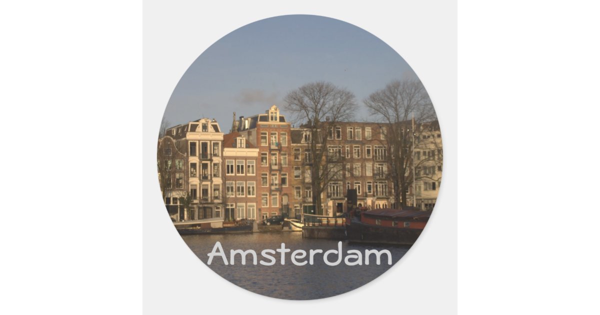 Amsterdam Classic Round Sticker | Zazzle