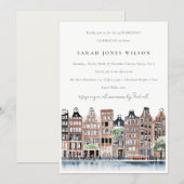 Amsterdam Dutch Canal Landscape Any Age Birthday Invitation | Zazzle