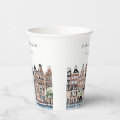 Amsterdam Dutch Canal Watercolor Landscape Wedding Paper Cups | Zazzle