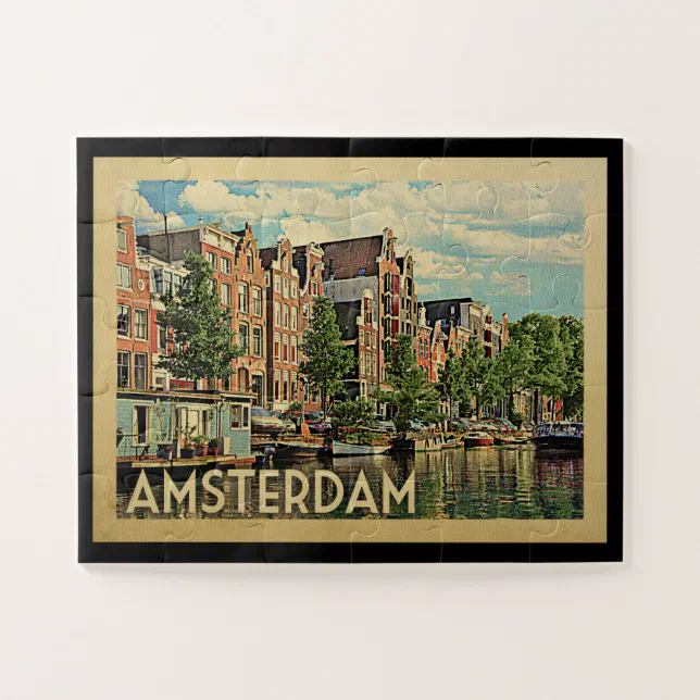Amsterdam Holland Vintage Travel Jigsaw Puzzle | Zazzle