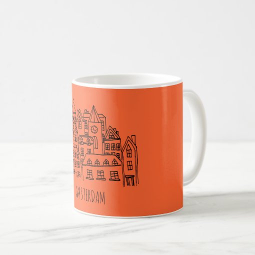 Amsterdam Netherlands Holland City Souvenir Orange Coffee Mug | Zazzle