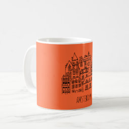 Amsterdam Netherlands Holland City Souvenir Orange Coffee Mug | Zazzle