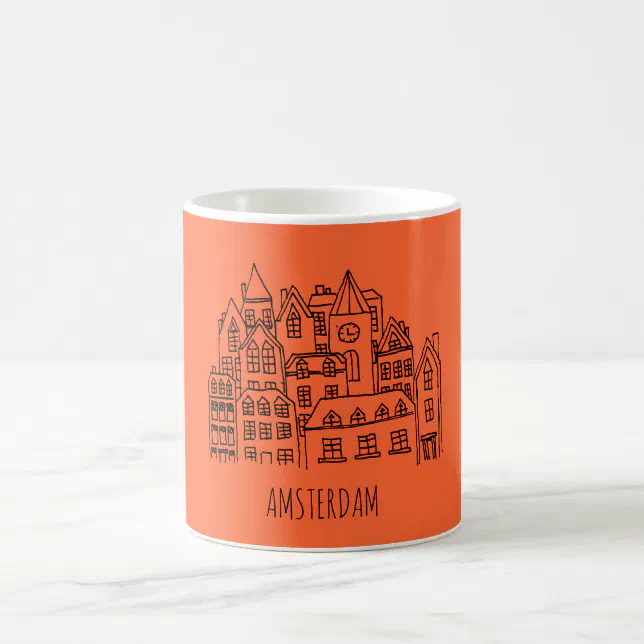 Amsterdam Netherlands Holland City Souvenir Orange Coffee Mug | Zazzle