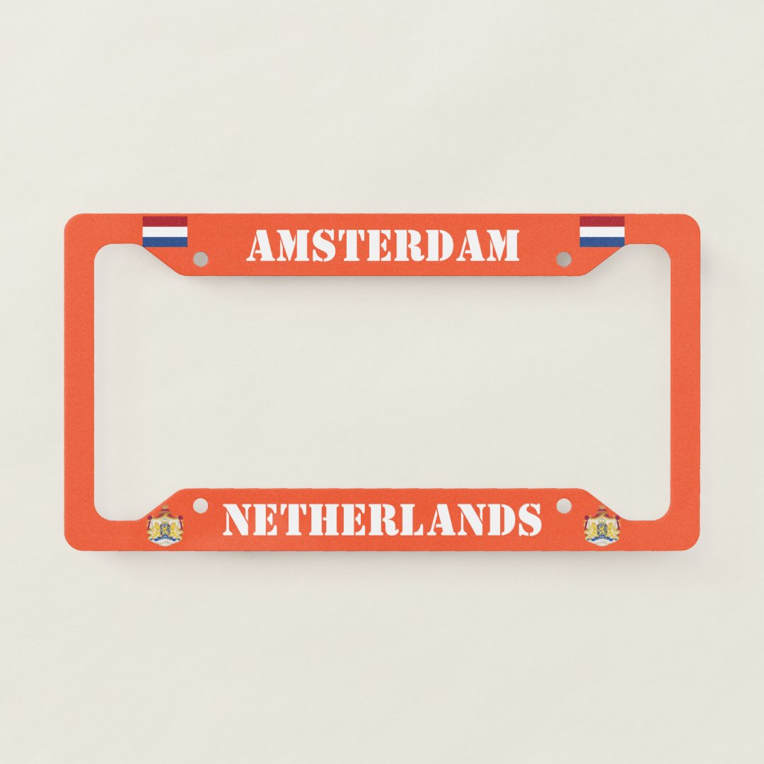 Amsterdam, Netherlands License Plate Frame | Zazzle