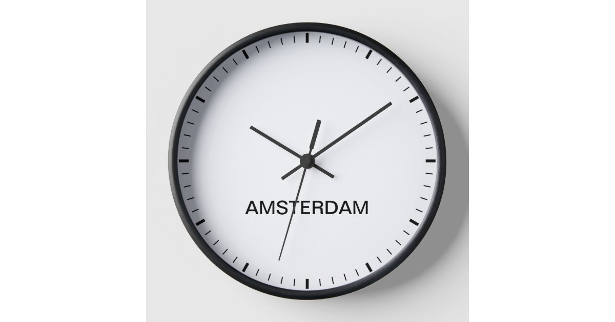 Amsterdam Time Zone Newsroom Clock | Zazzle
