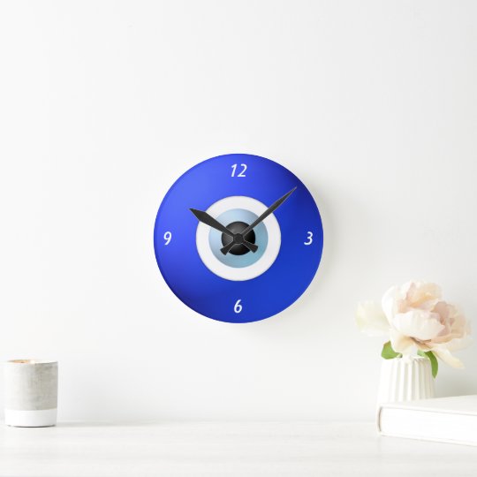 Amulet to Ward off the Evil Eye Round Clock | Zazzle.com