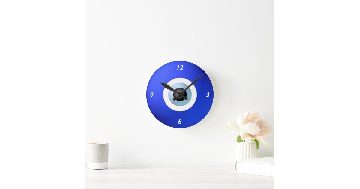 Amulet to Ward off the Evil Eye Round Clock | Zazzle.com