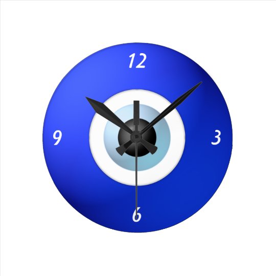 Amulet to Ward off the Evil Eye Round Clock | Zazzle.com