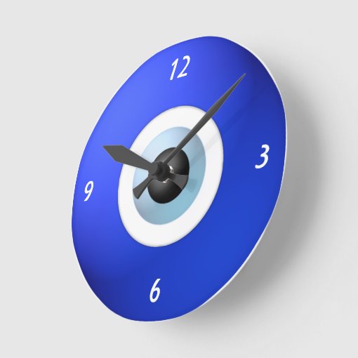 Amulet to Ward off the Evil Eye Round Clock | Zazzle