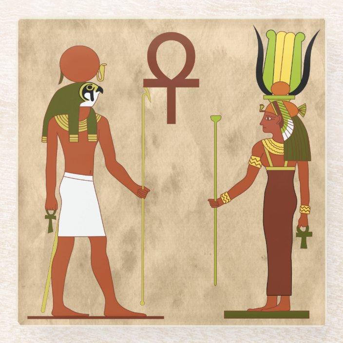 Amun Ra And Isis Glass Coaster | Zazzle.com