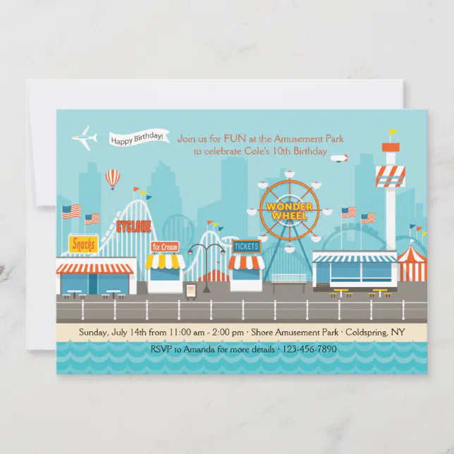 Amusement Park Invitation | Zazzle