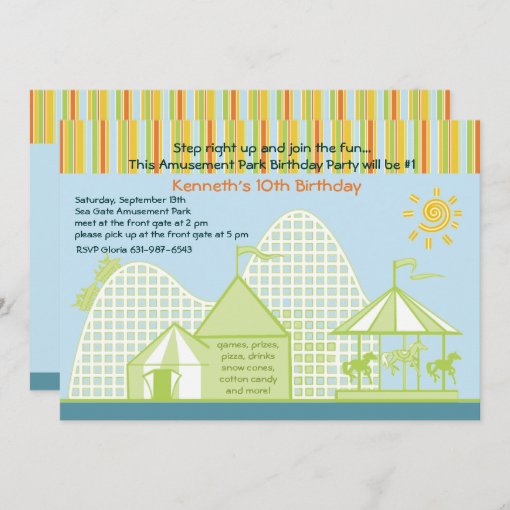 Amusement Park Invitation | Zazzle