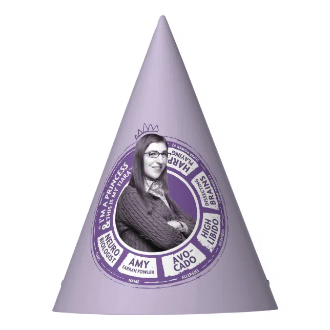 Amy Farrah Fowler Info Graphic Party Hat | Zazzle