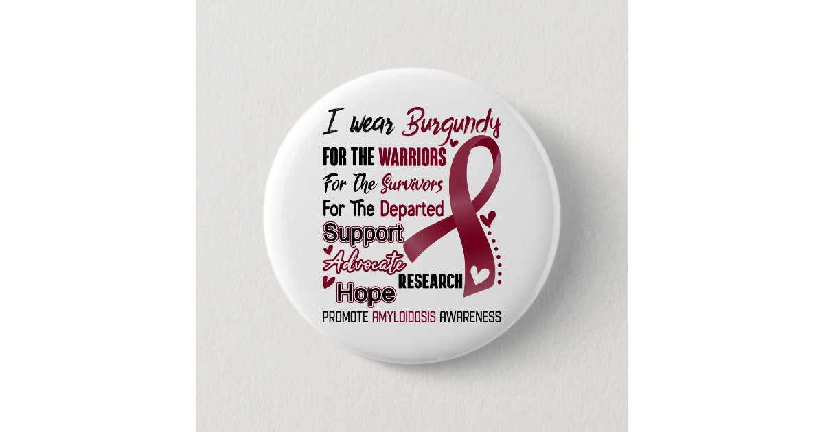 Amyloidosis Awareness Month Ribbon Gifts Button | Zazzle