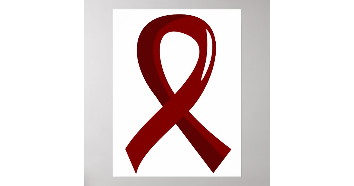 Amyloidosis Burgundy Ribbon 3 Poster | Zazzle