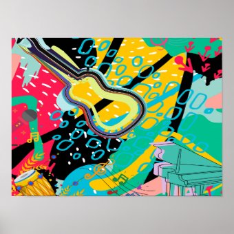 An Abstract Musical Blend Poster | Zazzle